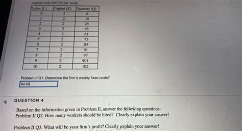 Problem Ii Q1 Determine The Firms Weekly Fixed