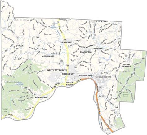 Scioto County Map Ohio Us County Maps