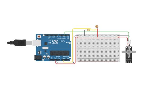 Circuit Design Light Activated Servomotor Tinkercad