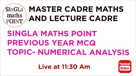 Numericalanalysis Previous Year Mcq Of Numerical Analysis Master