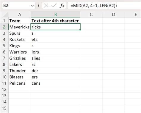 Excel How To Extract Text After Nth Character