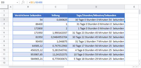 Sekunden In Minuten Stunden Zeit Umrechnen Excel And G Sheets Automate Excel