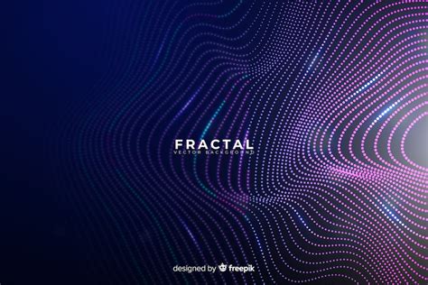 Free Vector Fractal Grid Wave Background