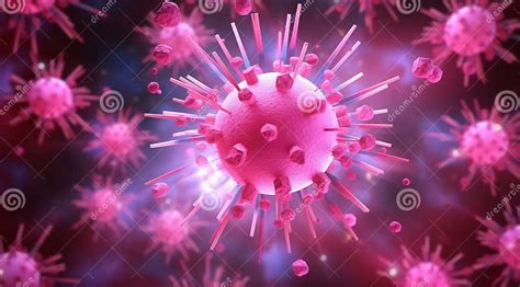 Pathogen Invasion Concept In Pink Hues Stock Illustration Illustration Of Contagious