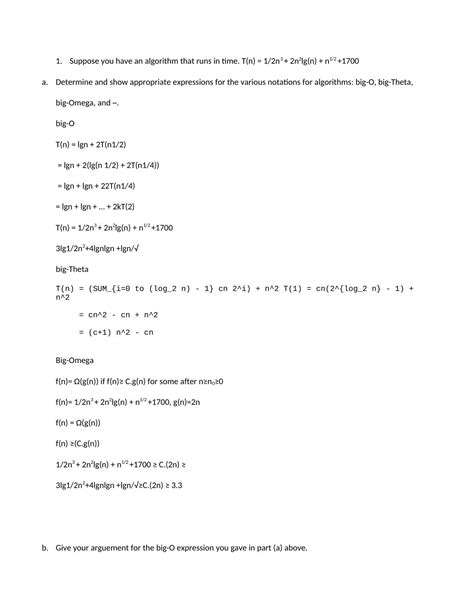 Algorithm Analysis Big O Big Theta Big Omega And More