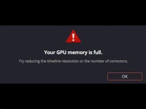 My Fix For GPU Memory Is Full DaVinci Resolve YouTube