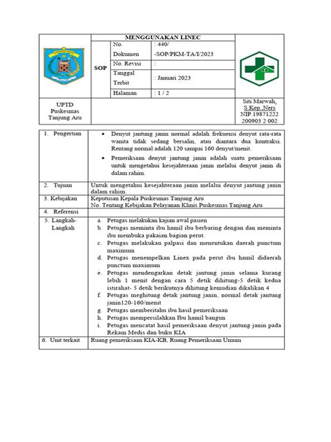 Sop Menggunakan Linec Pdf