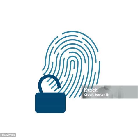 지문 및 잠금 해제 사이버 보안 개념 디지털 보안 인증 개념입니다 생체 인식 권한 부여 식별 감지기에 대한 스톡 벡터 아트 및 기타 이미지 Istock