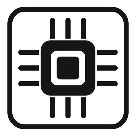 Square Microchip With Contacts Connecting On Circuit Board Vector Art At Vecteezy