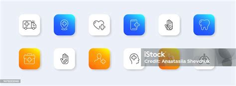 약 세트 아이콘입니다 응급 처치 키트 서류 가방 골절 의사 약국 드레싱 구급차 점 적기 주사 석고 심장 건강 관리 개념입니다