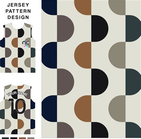 Abstract Half Circle Concept Vector Jersey Pattern Template For Printing Or Sublimation Sports