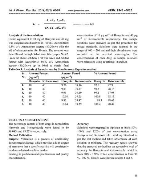 Development And Validation Of Simultaneous Equation Estimation Method For Hamycin And