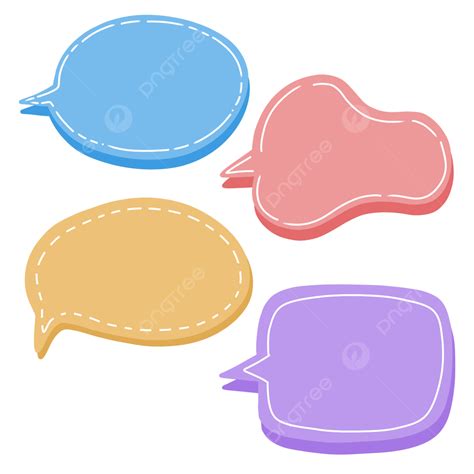 파스텔 색상과 둥근 사각형 모양으로 설정된 귀여운 말풍선 채팅 아이콘 일러스트 스티커 아이콘 일러스트 스티커 일러스트 파스텔 일러스트 Png 일러스트 및 Psd 이미지