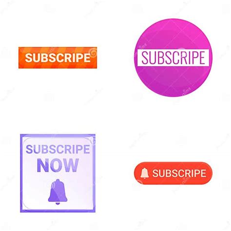 Subscribe Symbol Icons Set Cartoon Vector Various Subscribe Button