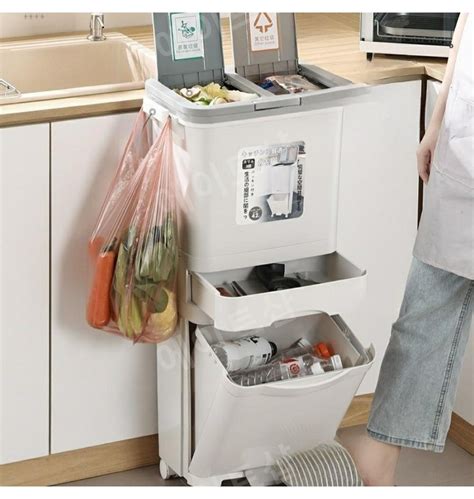 대용량 쓰레기통 주방 다용도 플라스틱 3단 재활용 분리수거함 음식물쓰레기통 티몬
