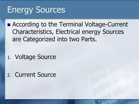 Voltage And Current Source Foe Circuits And Networks Pptx