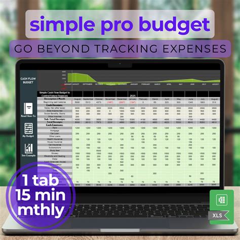 Simple Budget Spreadsheet Excel Monthly Personal Finance Planner Professional Yearly Overview