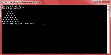 Membuat Segitiga Bintang Dengan Bahasa C Kumpulan Source Code