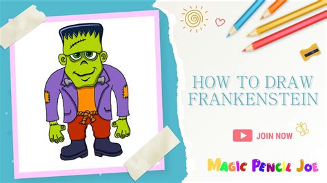 How To Draw Frankenstein Easy Step By Step Tutorial Youtube