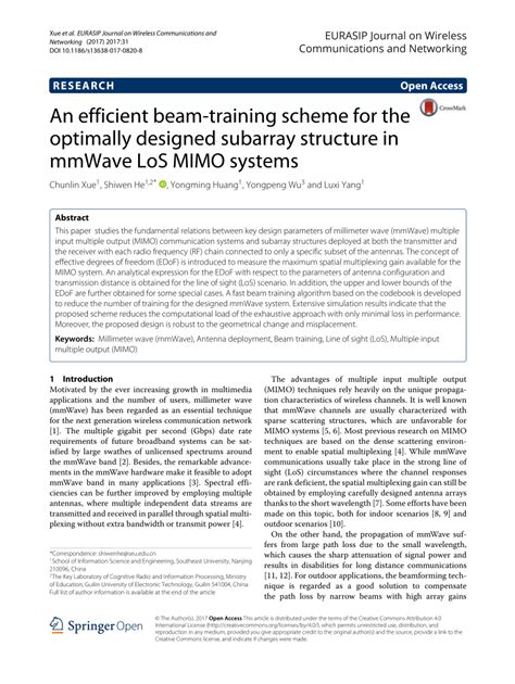 Pdf An Efficient Beam Training Scheme For The Optimally Designed Subarray Structure In Mmwave
