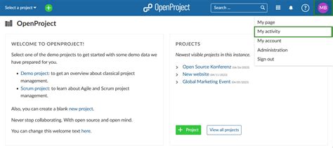 My Activity Openproject