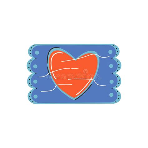 Candy In The Shape Of A Heart In A Wrapper Symbol Of Love Romance Stock Illustration