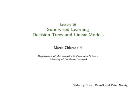 Ppt Supervised Learning Decision Trees And Linear Models Marco