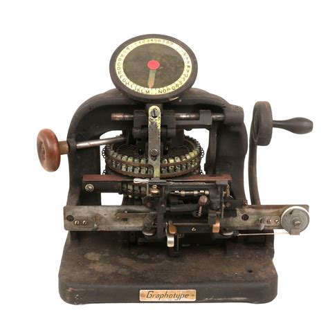 Original Us Wwi Wwii Graphotype Model G1 Dog Tag Machine Fully