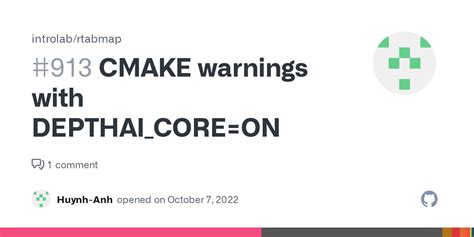 cmake warnings with depthai core on · issue 913 · introlab rtabmap · github