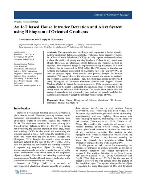 Iot Home Intruder Alert System Pdf Internet Of Things Support Vector Machine
