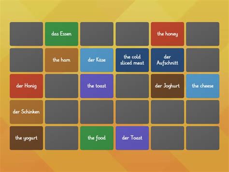 Ganz Klasse 1 Thema 6 Guten Appetit1 Teil Matching Pairs