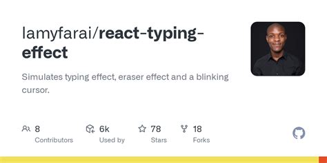 github lamyfarai react typing effect simulates typing effect eraser