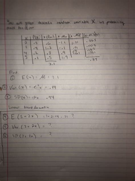 Solved Descrete Random Variable X You Are Given Shundan Wl