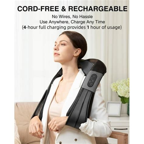 Cordless Shiatsu Neck And Back Massager With Soothing Heat
