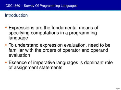 Ppt Csci 360 Survey Of Programming Languages Powerpoint Presentation