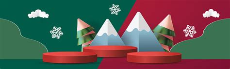 연단 크리스마스 장식 디자인 빨강 녹색과 파랑 스튜디오 스탠드 프로모션 제품 강단에 대한 스톡 벡터 아트 및 기타 이미지 강단 크리스마스 크리스마스 트리 Istock