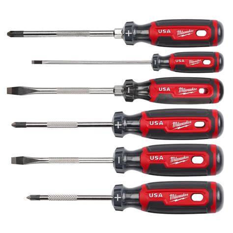 6pc Cushion Grip Screwdriver Set Usa Milwaukee Tool