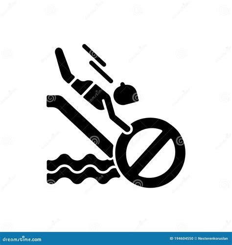 No Head Down Sliding Black Glyph Icon Stock Vector Illustration Of