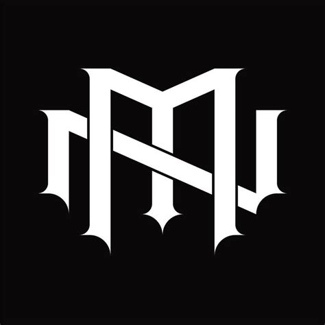 Nm Logo Monogram With Vintage Overlapping Linked Style Design Template