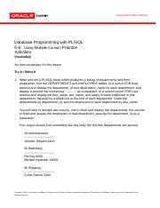 PLSQL 5 6 Practice Docx Oracle Academy Database Programming