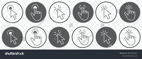 Click Icon Set Pointer Arrow Icon Stock Vector Royalty Free