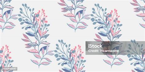 추상 예술적 꽃다발 와 가지 꽃 잎 잎 줄기 완벽한 패턴 파스텔 크리에이 티브 식물이 밝은 배경에 인쇄되어 있습니다 벡터 손 그리기입니다 디자인 섬유 패션을 위한 템플릿