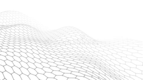 Abstract Background Neural Network Vector Perspective Grid On White Background 3d Vector