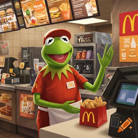 Kermit The Frog Working At Mcdonalds On Craiyon