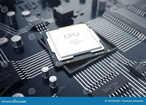 D Rendering Central Computer Processors CPU Concept Electronic Engineer Of Computer Technology