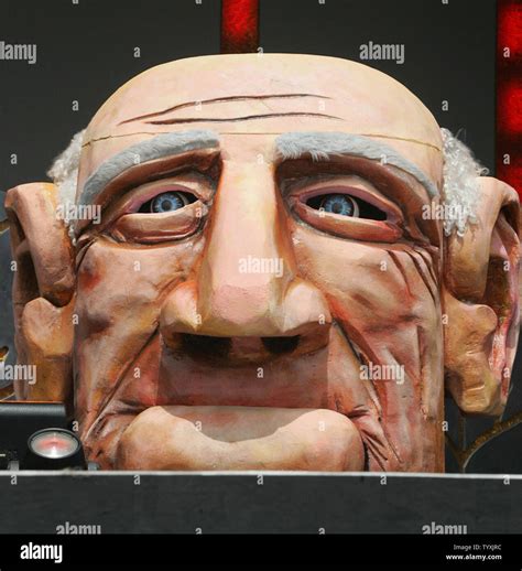 The Character Norbert From The Old Trout Puppet Workshop Performs On