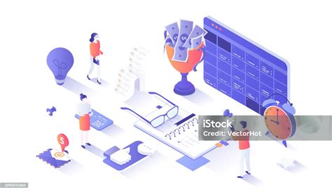 프로젝트 관리 계획 조직 일정 생산성 마케팅 분석 및 개발 웹 그래픽을 위한 사람 장면이 있는 아이소메트리 그림 3차원 형태에 대한 스톡 벡터 아트 및 기타 이미지 Istock