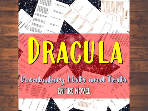 Dracula Vocabulary Lists And Quizzes Teaching Resources