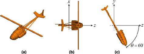 Cad Model Of A Helicopter A Target Geometry B Target Orientation Download Scientific