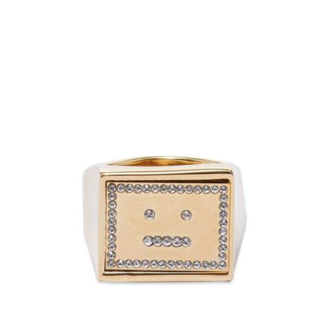 Acne Studios Askot Strass Face Ring Acne Studios